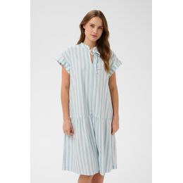 Sommerkleid Saint Tropez "ZalindaSZ SS Dress", Damen, Gr. L, N-Gr, skyway ice stripe, Web, Obermaterial: 100% Baumwolle, gestreift, V-Ausschnitt, Kleider Sommerkleid
