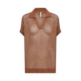 Strickpullover soyaconcept "Soya Concept Sweater SC-LAURETTE", Damen, Gr. L, 8710 toffee, Obermaterial: 70% Baumwolle, 30% Leinen, Pullover Strickpullover