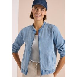 Blouson Cecil, Damen, Gr. L (42), light blau used wash, Denim/Jeans, Obermaterial: 99% Baumwolle, 1% Elasthan. Futter: 100% Baumwolle, unifarben, regular fit h&uuml;ftlang, Rundhals, Flachstrickb&uuml;ndchen, Jacken Blouson, in Jeansqualit&auml;t mit Zipper