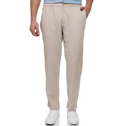 Leinenhose INDICODE "INTrope Pant", Herren, Gr. L, N-Gr, fog, Web, Obermaterial: 55% Leinen, 45% Baumwolle, unifarben, regular fit kn&ouml;chellang, Hosen
