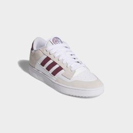 Sneaker adidas Sportswear "RAPID COURT LOW", Damen, Gr. 42,5, ftwwht, maroon, ftwwht, Leder, Synthetik, Schuhe Sneaker