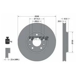 TEXTAR Bremsscheibe 92195603 296mm 26mm f&uuml;r SAMSUNG RENAULT