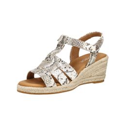 Keilsandalette Gabor COMFORT "Gabor Comfort Sandalen Leder", Damen, Gr. 37,5, sage, Leder, Schuhe