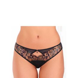 Slip JETTE, Damen, Gr. 36/38, bunt (schwarz, kupferfarben), Spitze, Obermaterial: 70% Polyamid, 18% Polyester, 12% Elasthan, Unterhosen Slip, aus Stickereispitze mit Glitzer-Effekte