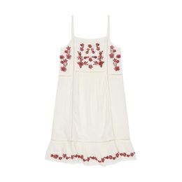Minikleid RAFFYA "Eina Ladder Insert Embroidered Dress M&auml;dchen", M&auml;dchen, Gr. 104, wei&szlig;, 100% Baumwolle, Kleider Minikleid