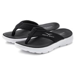 Badezehentrenner Venice Beach "Sandale, Badeschuh, Sommerschuhe, Badelatsche, Flip Flop, Badeschlappe", Damen, Gr. 40, schwarz, Obermaterial: 100% Textilmaterial. Decksohle: 100% Synthetik. Futter: 100% Textilmaterial. Laufsohle: 100% Synthetik, unifarben, Schuhe, Zehentrenner mit wasserabweisender und leichter Sohle VEGAN