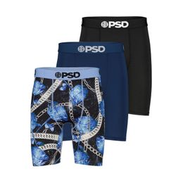 Boxershorts PSD "3 PACK - FROST BLOOM Herren", Herren, Gr. L, multi, 90% POLYESTER, 10% ELASTHAN, Unterhosen