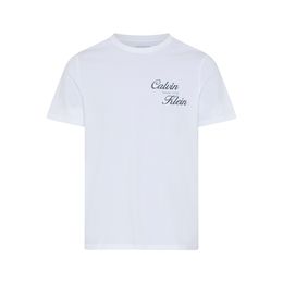 T-Shirt Calvin Klein Jeans "CALVIN KLEIN", Damen, Gr. M, hellwei&szlig;, Web, Obermaterial: 100% Baumwolle, unifarben, regular fit normal, Rundhals, eingesetzt abgesteppte Kante, Shirts T-Shirt, Regular fit mit Print