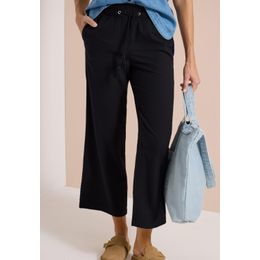 Culotte Cecil, Damen, Gr. L, L&auml;nge 28, schwarz, Web, 75% Baumwolle, 25% Modal, unifarben, loose fit kn&ouml;chelfrei, Hosen Culotte, aus Seersucker-Material