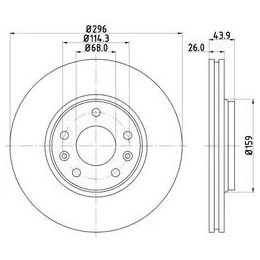 Hella Bremsscheibe 8dd355116161 296mm 26mm f&uuml;r RENAULT SAMSUNG
