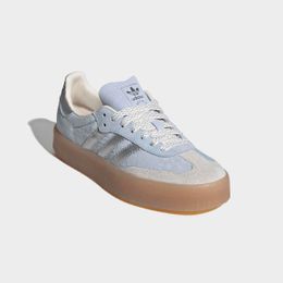Sneaker adidas originals "SAMBAE X LIBERTY LONDON", Damen, Gr. 36, crystal sky, silber metallic, chalk pearl, Leder, Textil, Schuhe Sneaker