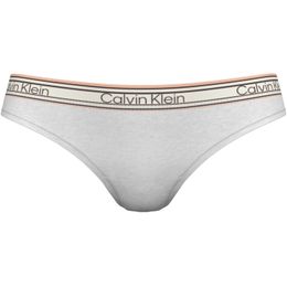 Tanga, Damen, Gr. L (40), snow heather, Jersey, Obermaterial: 53% Baumwolle, 35% Modal, 12% Elasthan, Calvin Klein Underwear, meliert, k&ouml;rpernah, Unterhosen Tanga, K&ouml;rpernahe Passform mit elastischem Bund