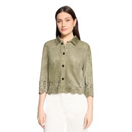 Jackenblazer Betty Barclay "Damen mit Kn&ouml;pfen", Damen, Gr. 36, soft olive, Samt, Obermaterial: 92% Polyester, 8% Elasthan, gerade normal, Blazer