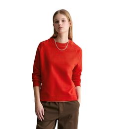 Marc O'Polo Sweatshirt MARC O'POLO DENIM "aus Organic Cotton", Damen, Gr. L, carmine rot, Obermaterial: 100% Baumwolle, unifarben, relaxed fit, Rundhals, B&uuml;ndchen, Sweatshirts Sweatshirt