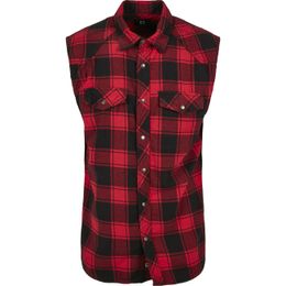 Jerseyweste Brandit "Brandit Herren Checkshirt Sleeveless", Herren, Gr. 5XL, rot, schwarz, 100% Baumwolle, Westen