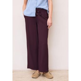 Stoffhose Street One, Damen, Gr. 34, L&auml;nge 30, very berry, Stoff, 80% Viskose, 20% Nylon, unifarben, loose fit lang, Hosen Stoffhose, im Loose Fit