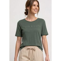 T-Shirt Street One, Damen, Gr. 34, bound gr&uuml;n, Web, 50% Baumwolle, 50% Modal, bedruckt, comfort fit normal, Rundhals, normaler Saum, Shirts T-Shirt, mit Wording
