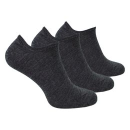 Steven - 3 Paare Multipack Herren Merinowolle unsichtbare Socken - Charcoal