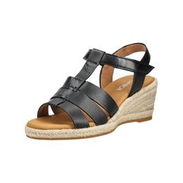 Keilsandalette Gabor COMFORT "Gabor Comfort Sandalen Glattleder", Damen, Gr. 37,5, schwarz, Glattleder, Schuhe