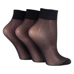 ELLE 3er-Pack Damen 15 Denier 100% Nylon Kn&ouml;chelstr&uuml;mpfe - Transparent Leichter Komfort