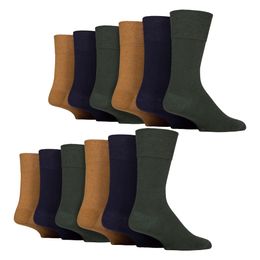 12 Paar Herren Sanfte Grip Oberschenkel Diabetikersocken | Nicht elastische Baumwollsocken