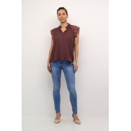 Cream Kurzarm-Bluse Straight fit Rum Raisin rust