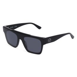 K by KARL LAGERFELD Karl Lagerfeld KL6090S | Unisex-Sonnenbrille | Fassung: Vollrand, Quadratisch, Kunststoff, Schwarz Gl&auml;nzend | Glasfarbe: Grau