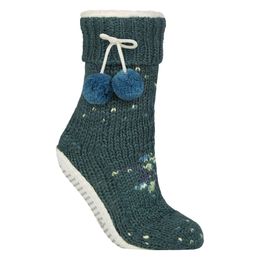 ELLE 1 Paar Damen Chunky Sherpa gef&uuml;tterte gem&uuml;tliche Mokassins mit Pompom - W&auml;rme & Komfort