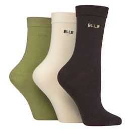 ELLE 3er-Pack Damen Unisex Baumwollsocken - Weich, atmungsaktiv, f&uuml;r den Alltag bequem