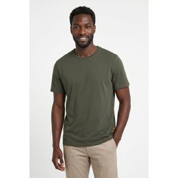 T-Shirt Camel Active, Herren, Gr. M, gr&uuml;n (leaf gr&uuml;n), Jersey, Obermaterial: 100% Baumwolle, bestickt, unifarben, regular fit normal, Rundhals, Shirts T-Shirt, mit Rundhalsausschnitt