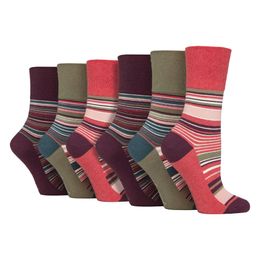6er-Pack Damen Nicht-Elastische Lockere Oberschenkelmuster Baumwollsocken