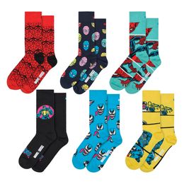 Happy Socks 6er-Pack Spider-Man Socken Bundle &ndash; Lustige Socken | Geschenkidee