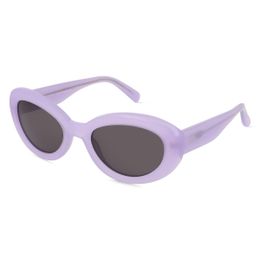 Fielmann LN 017 SUN FA | Damen-Sonnenbrille | Fassung: Vollrand, Oval, Acetat Extrudiert, Lila Hell | Glasfarbe: Grau