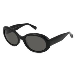 Fielmann MC 620 SUN FA IVY | Damen-Sonnenbrille | Fassung: Vollrand, Oval, Acetat Extrudiert, Schwarz Gl&auml;nzend | Glasfarbe: Grau