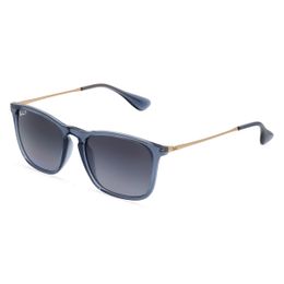 Ray-Ban RB 4187 CHRIS | Herren-Sonnenbrille | Fassung: Vollrand, Quadratisch, Kunststoff, Blau Transparent | Glasfarbe: Grau