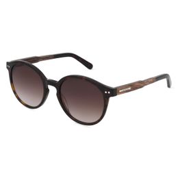 Woodfellas 10777 | Unisex-Sonnenbrille | Fassung: Vollrand, Rund, Acetat, Braun | Glasfarbe: Braun