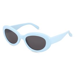 Fielmann LN 017 SUN FA | Damen-Sonnenbrille | Fassung: Vollrand, Oval, Acetat Extrudiert, Blau Hell | Glasfarbe: Grau