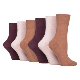 6er-Pack Damen Baumwollsocken f&uuml;r Diabetiker ohne elastischen Bund mit nahtloser Zehenpartie