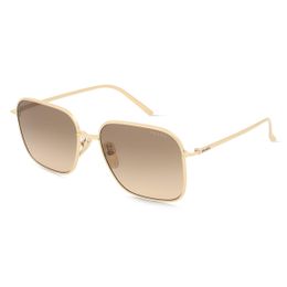 Prada 0PR C54SD | Damen-Sonnenbrille | Fassung: Vollrand, Quadratisch, Metall, Gold Hell | Glasfarbe: Braun Verlaufend