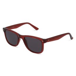 Fielmann MC 534 SUN CL TOBY | Unisex-Sonnenbrille | Fassung: Vollrand, Quadratisch, Propionat, Rot Transparent | Glasfarbe: Grau
