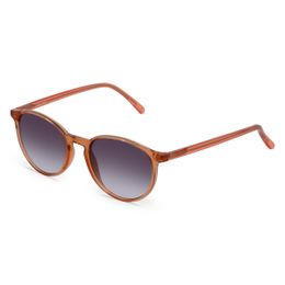 Fielmann JIL 005 SUN CL | Unisex-Sonnenbrille | Fassung: Vollrand, Panto, Acetat Spritzguss, Orange Transparent | Glasfarbe: Grau Verlaufend 