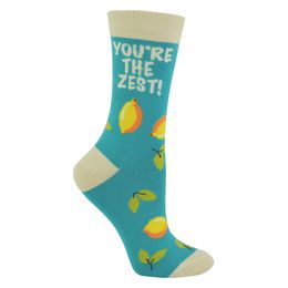 Frauen Neuheit lustige Frucht Socken | Miss Sparrow | Funky Wassermelone Avocado Zitronen Design Bambus Socken - Zitrone (T&uuml;rkis)