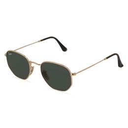 Ray-Ban RB 3548N HEXAGONAL | Herren-Sonnenbrille | Fassung: Vollrand, Panto, Edelstahl, Gold | Glasfarbe: G15