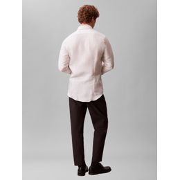 Businesshemd Calvin Klein "SLIM ESSENTIALS POPLIN STR SLD", Herren, Gr. 40, N-Gr, cinder braun, Web, Obermaterial: 97% Baumwolle, 3% Elasthan, slim fit normal, Rundhals, 1-Knopf-Manschette, Hemden, Hemdkragen, slim fit
