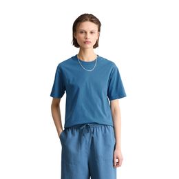 Marc O'Polo T-Shirt MARC O'POLO DENIM "aus Organic Cotton", Damen, Gr. L, medium blau 4671, Obermaterial: 100% Baumwolle, unifarben, Basic, regular fit, Rundhals, normaler Saum, Shirts T-Shirt