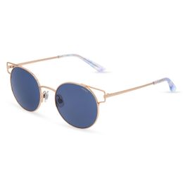 Mexx Eyes 6454 | Damen-Sonnenbrille | Fassung: Vollrand, Oval, Metall, Gold | Glasfarbe: Grau Spiegel Blau