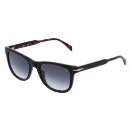 David Beckham DB 1113/S | Herren-Sonnenbrille | Fassung: Vollrand, Quadratisch, Acetat, Schwarz Gl&auml;nzend | Glasfarbe: Grau Verlaufend