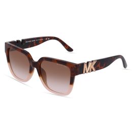 Michael Kors MK2170U KARLIE | Damen-Sonnenbrille | Fassung: Vollrand, Quadratisch, Kunststoff, Braun Rose | Glasfarbe: Braun Verlaufend