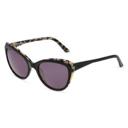 Mexx Eyes 6495 | Unisex-Sonnenbrille | Fassung: Vollrand, Butterfly, Kunststoff, Schwarz Havanna | Glasfarbe: Grau