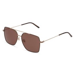 Gucci GG 1053SK | Unisex-Sonnenbrille | Fassung: Vollrand, Quadratisch, Metall, Schwarz Gold | Glasfarbe: Braun
